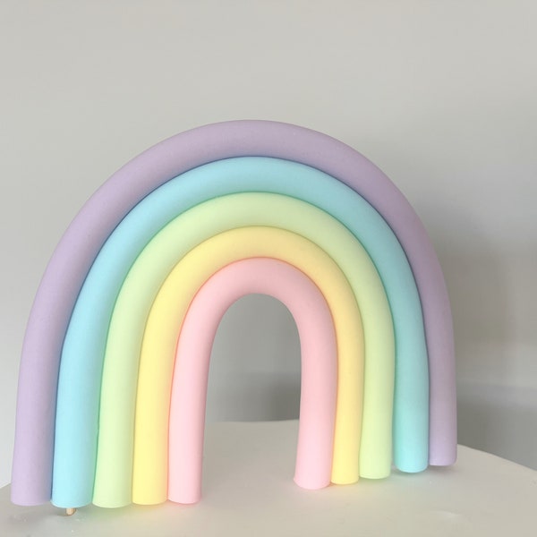 Pastel Rainbow Cake Topper - Etsy