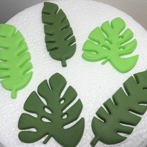 Fondant Tropical Leaves. Edible Cake Toppers. Safari Theme Birthday ...