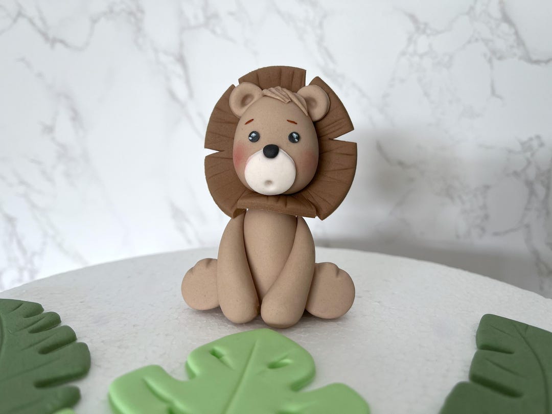 Personalised Fondant Edible Lion / Edible Tropical Leaves / Birthday ...