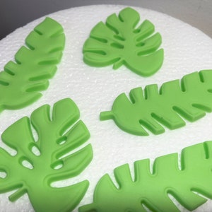 Fondant Tropical Leaves. Edible Cake Toppers. Safari Theme Birthday ...