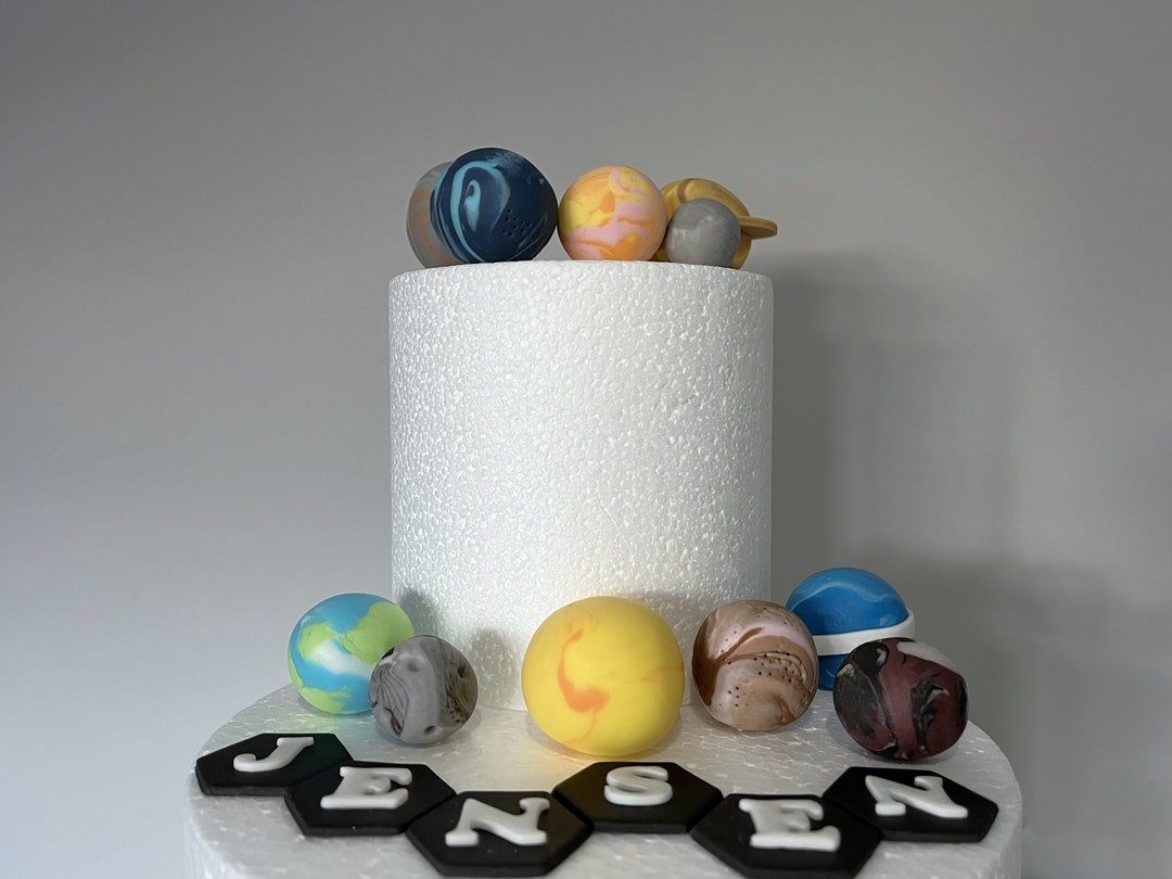 Personalised Solar System Cake Toppers, Planets and Astronaut ...