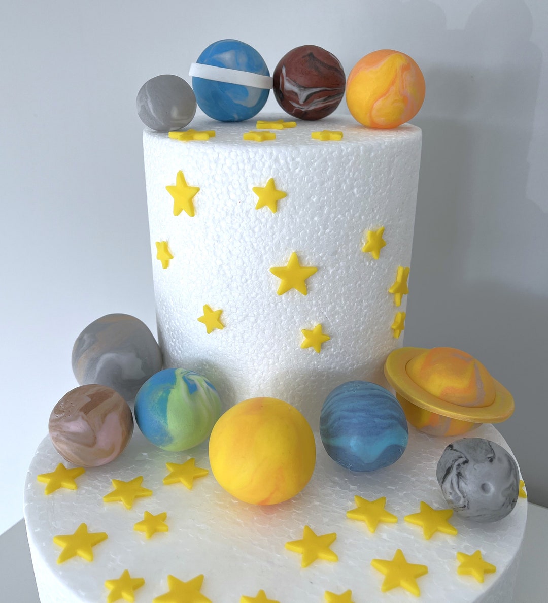 Solar System and Stars Cake Toppers, Edible Planets / Handmade Birthday ...