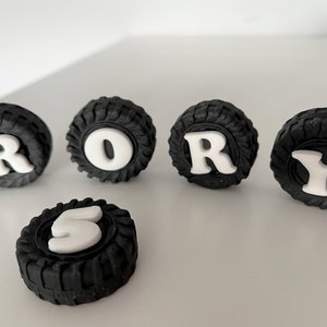 Personalised Sugar Paste Tyres Cake Toppers. Edible Fondant Tires Cake ...