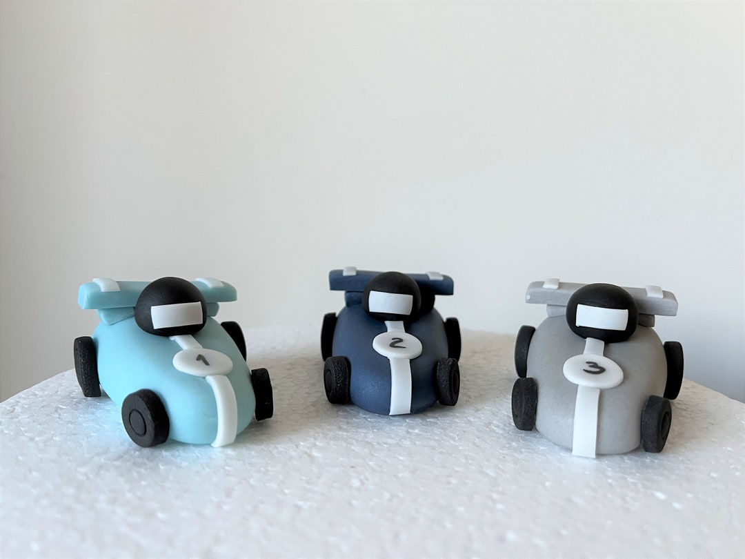 Racing Cars Sugar Paste Cake Toppers. Edible Personalised Birthday ...