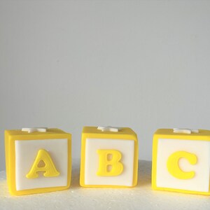 Baby Large Letters Blocks. Alphabet Fondant Letters. Baby Shower Cake ...
