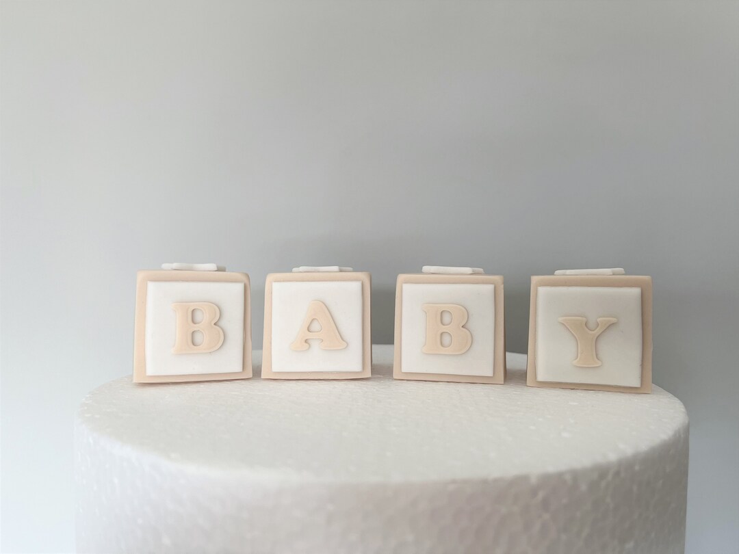 Baby Large Letters Blocks. Alphabet Fondant Letters. Baby Shower Cake ...