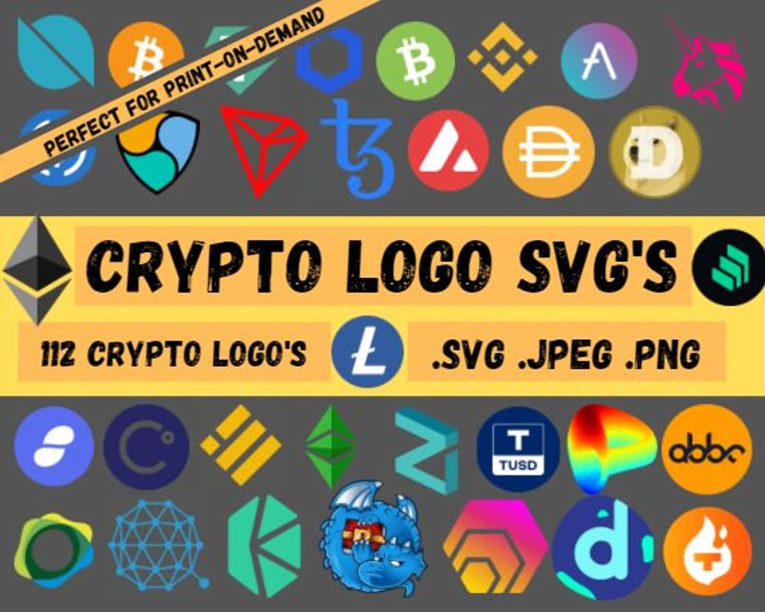 112 Crypto Logos, Bitcoin, Ethereum, Cardano, Litecoin, Crypto SVG ...