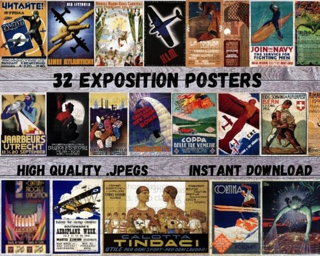 Vintage Exposition Posters - 32 High Quality Jpg's - Etsy