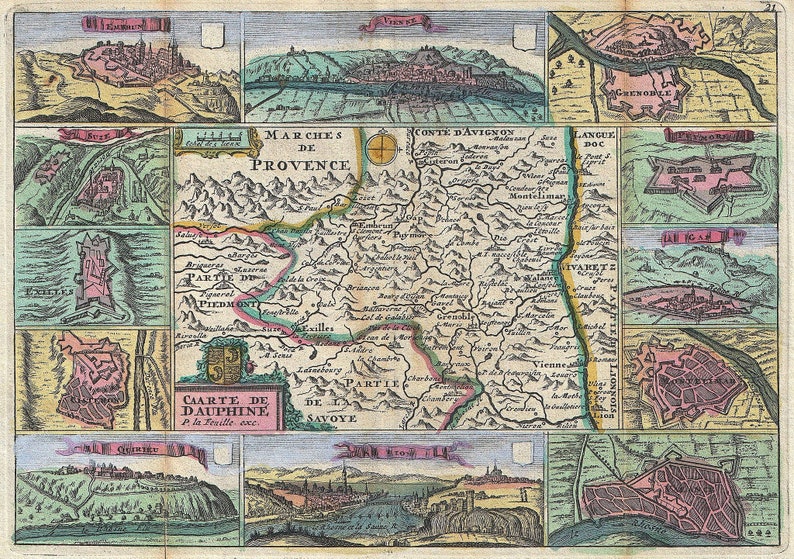 Vintage French Maps, 154 Maps of the French Wine Regions, It's Towns ...