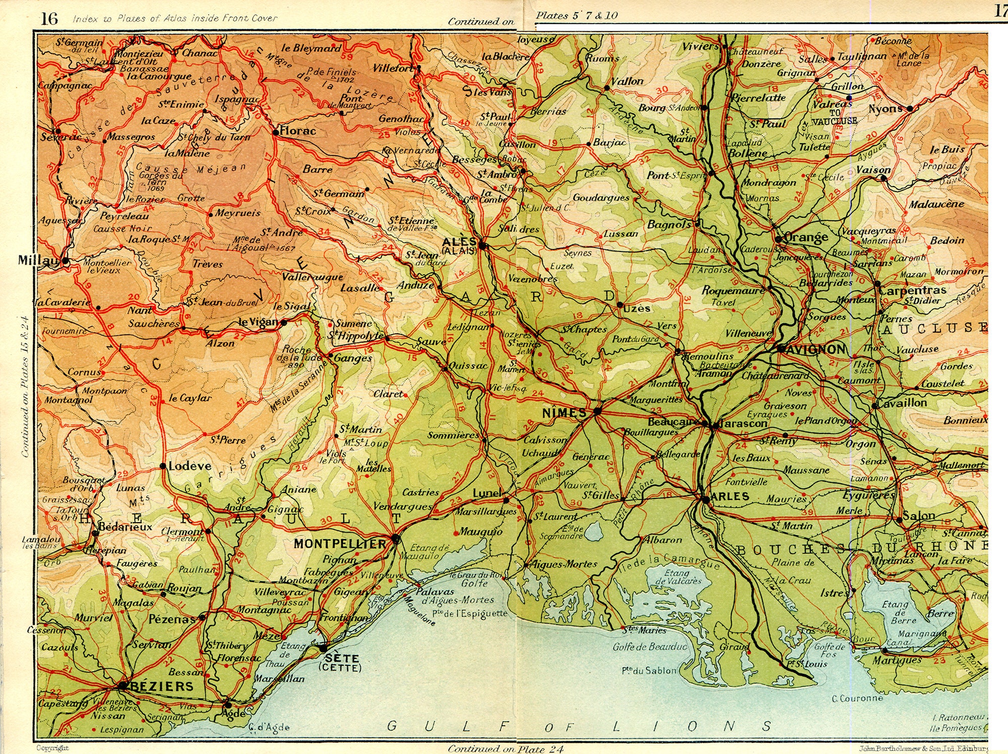 Vintage French Maps, 154 Maps of the French Wine Regions, It's Towns ...