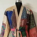 Indian Silk Kantha Patchwork Printed Women Bathrobe Jacket Maxi Dress ...