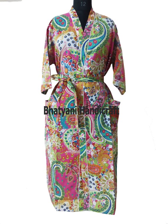 Handmade Cotton Kimono Robewomens Kimono Robe Womens | Etsy