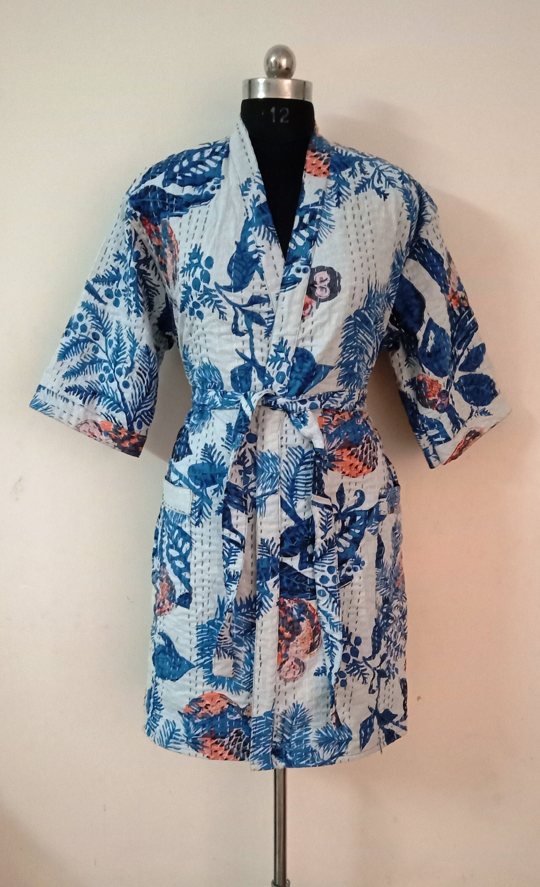 Handmade Kantha Coat Kantha Quilted Jacket Owl Print Kantha | Etsy