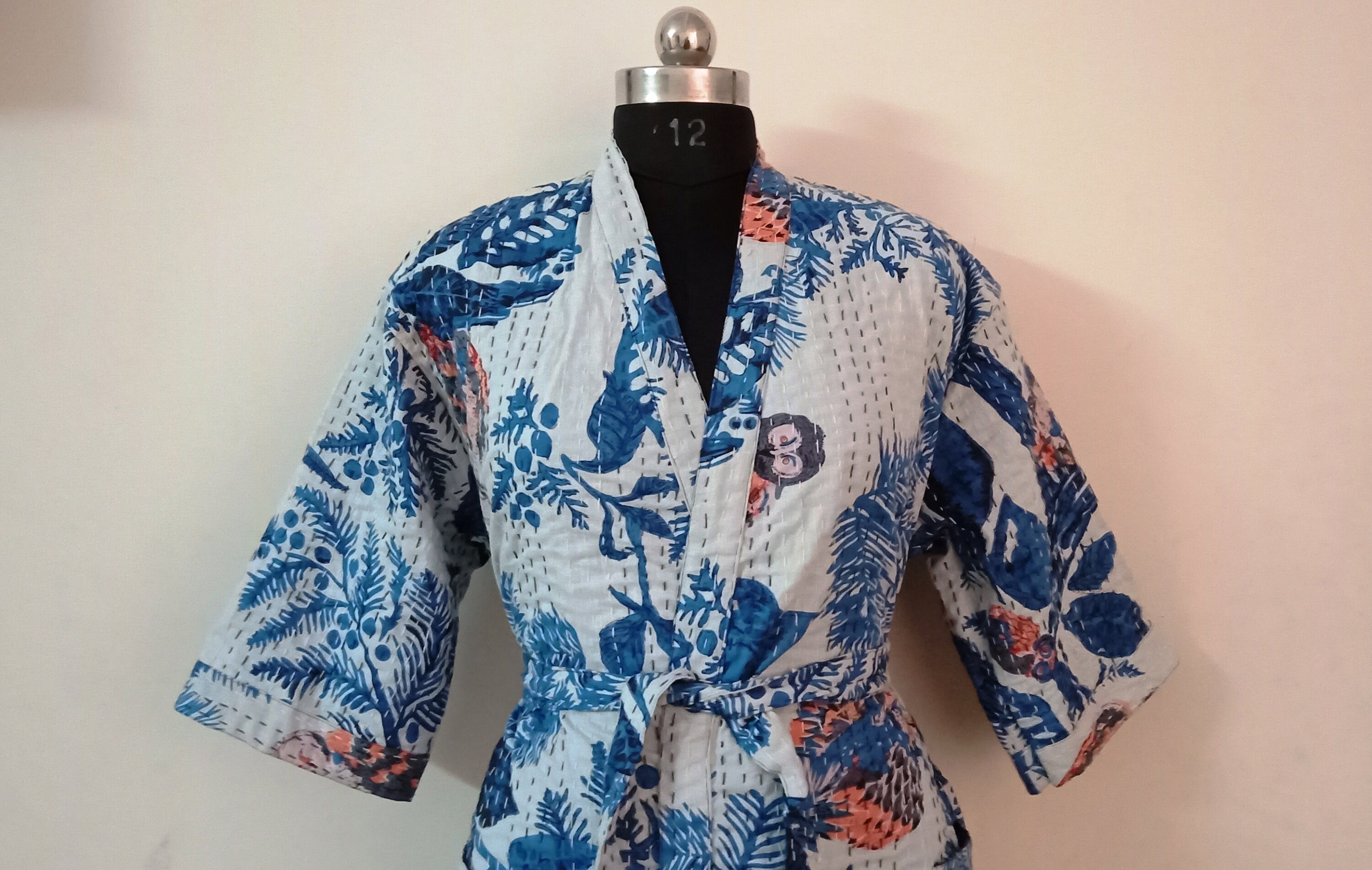 Handmade Kantha Coat Kantha Quilted Jacket Owl Print Kantha | Etsy