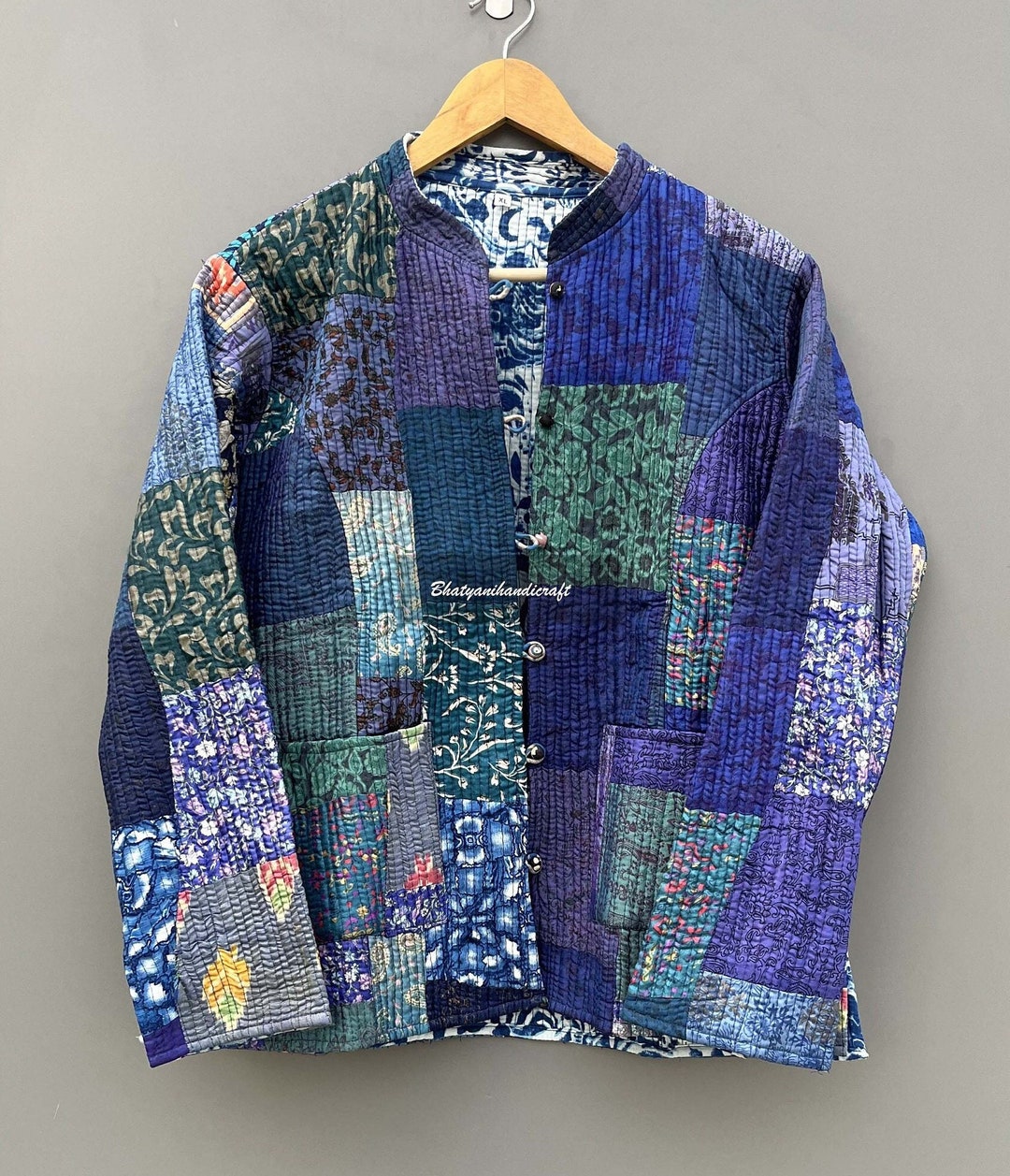 Silk Sari Jacket, Womens Jacket, Quilted Jacket, Vintage Jacket ...