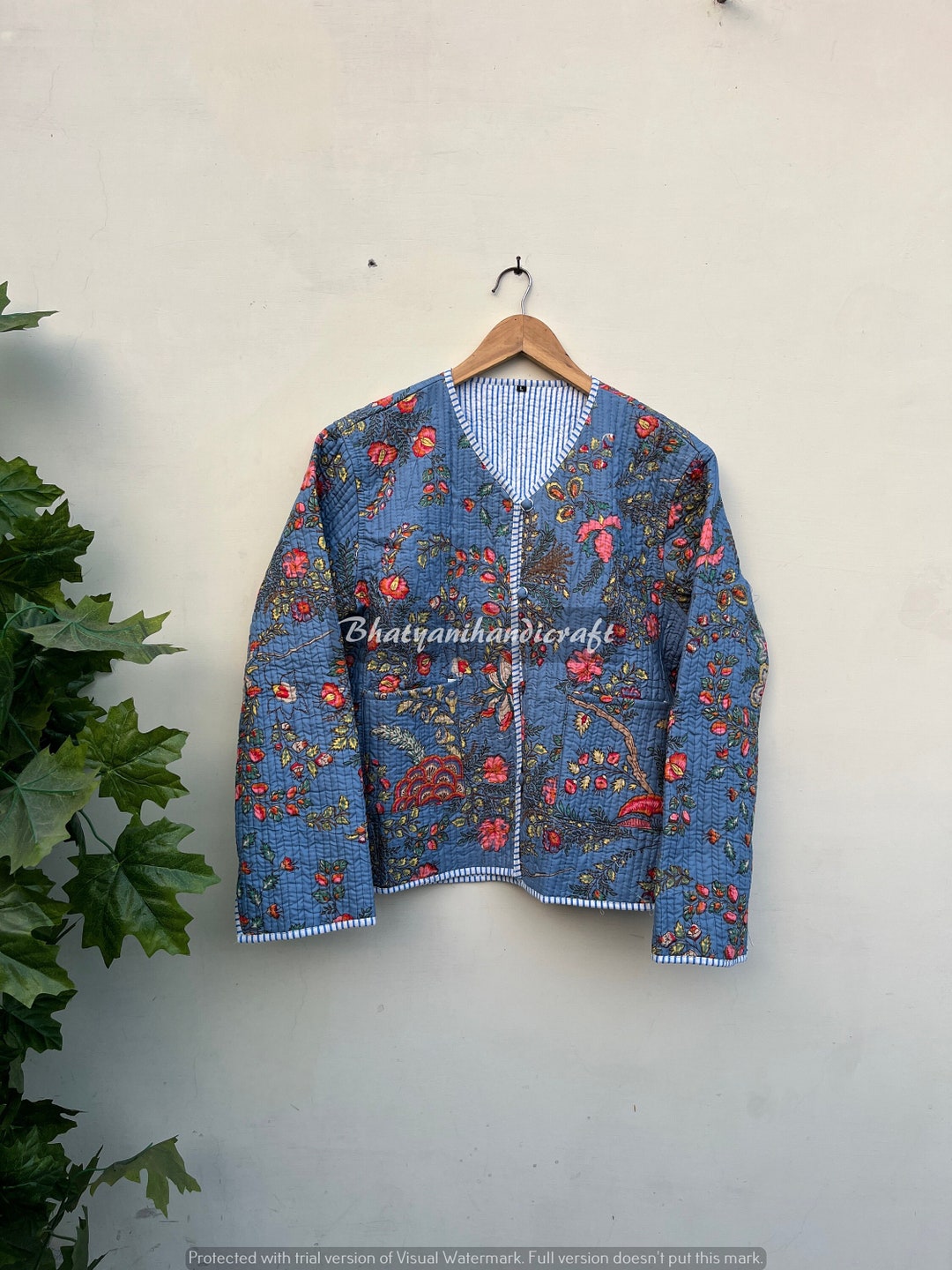 Cotton Reversible Quilted Jacket Floral Printed Wholesale Boho Style ...