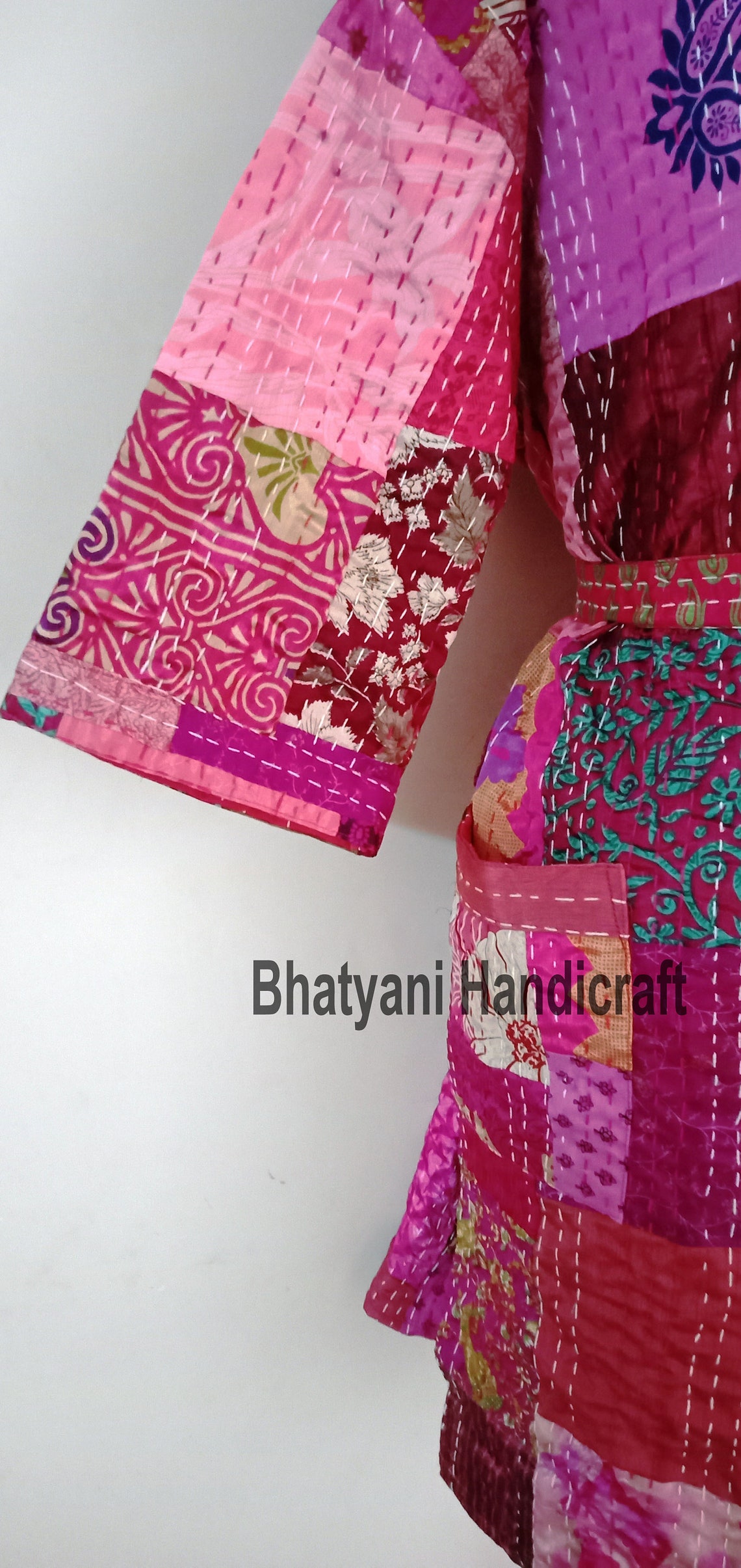 Silk Patchwork Kantha Quilt Jacket Handmade Indian Winter - Etsy