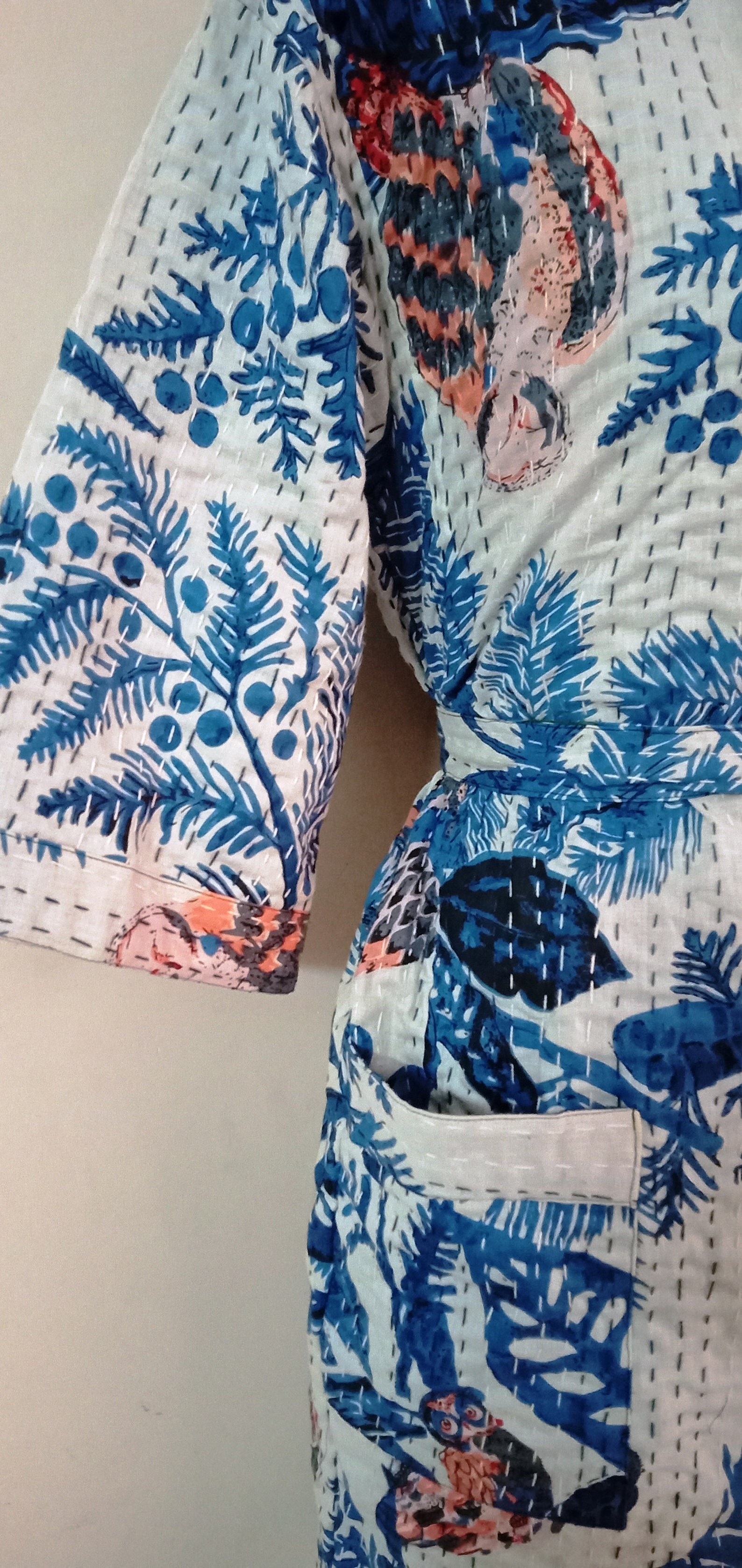 Handmade Kantha Coat Kantha Quilted Jacket Owl Print Kantha | Etsy