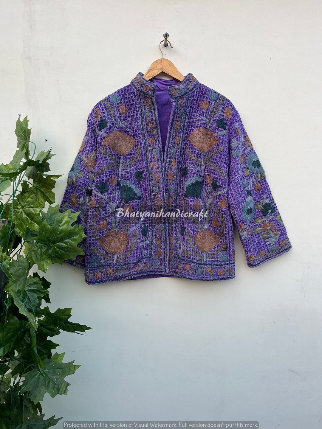 Purple TNT Suzani Jacket, Womens Winter Jacket, Short Suzani Jacket ...