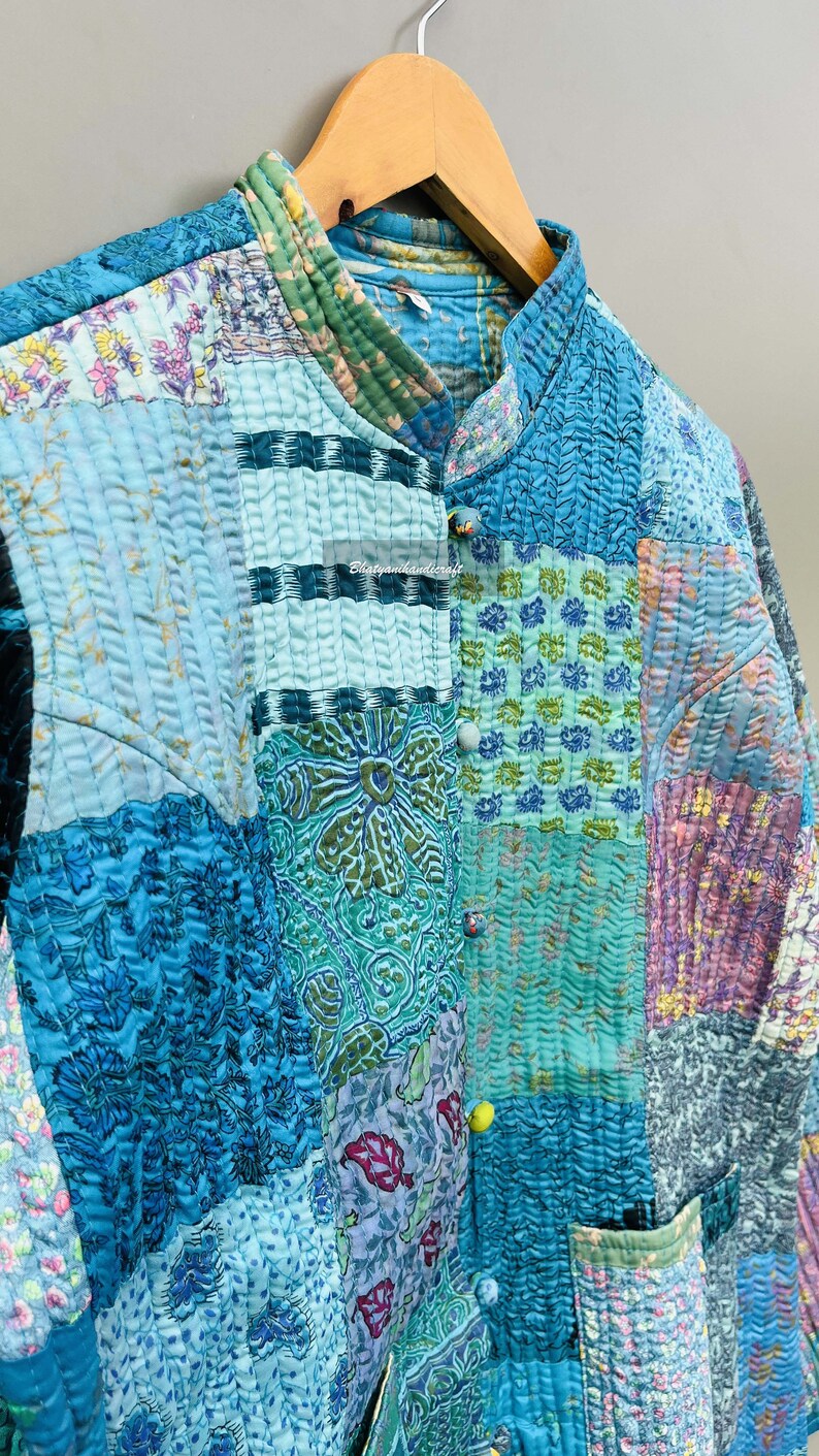 Handmade Patchwork Jacket Silk Sari Jacket. Quilted Jacket - Etsy