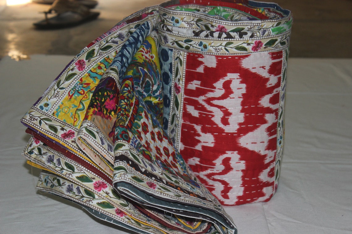 Handmade Patchwork Kantha Quilt Patch Work Kantha Quilt Kantha - Etsy