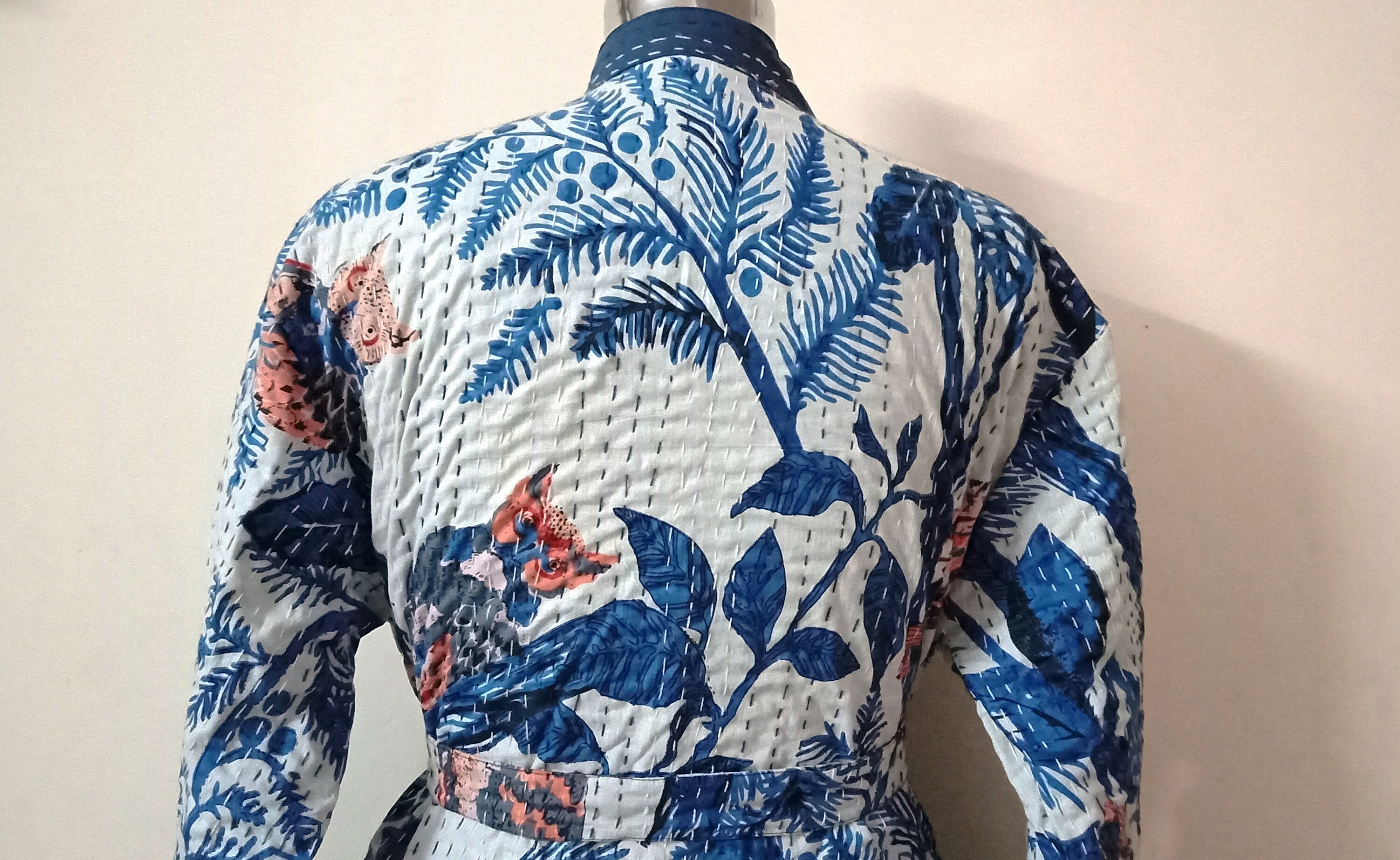 Handmade Kantha Coat Kantha Quilted Jacket Owl Print Kantha | Etsy