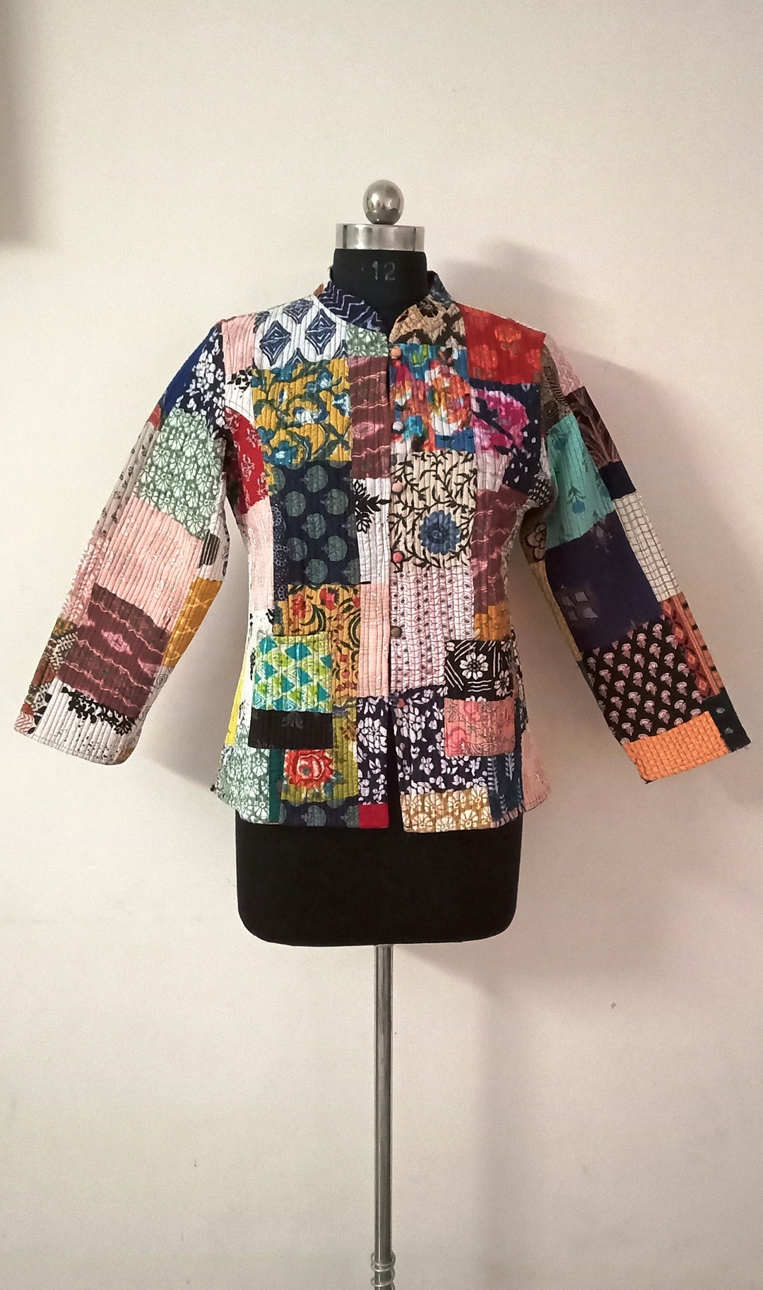 Multi Patchwork Cotton Jacket, Party Wear Short Jacket, Gift for Her ...