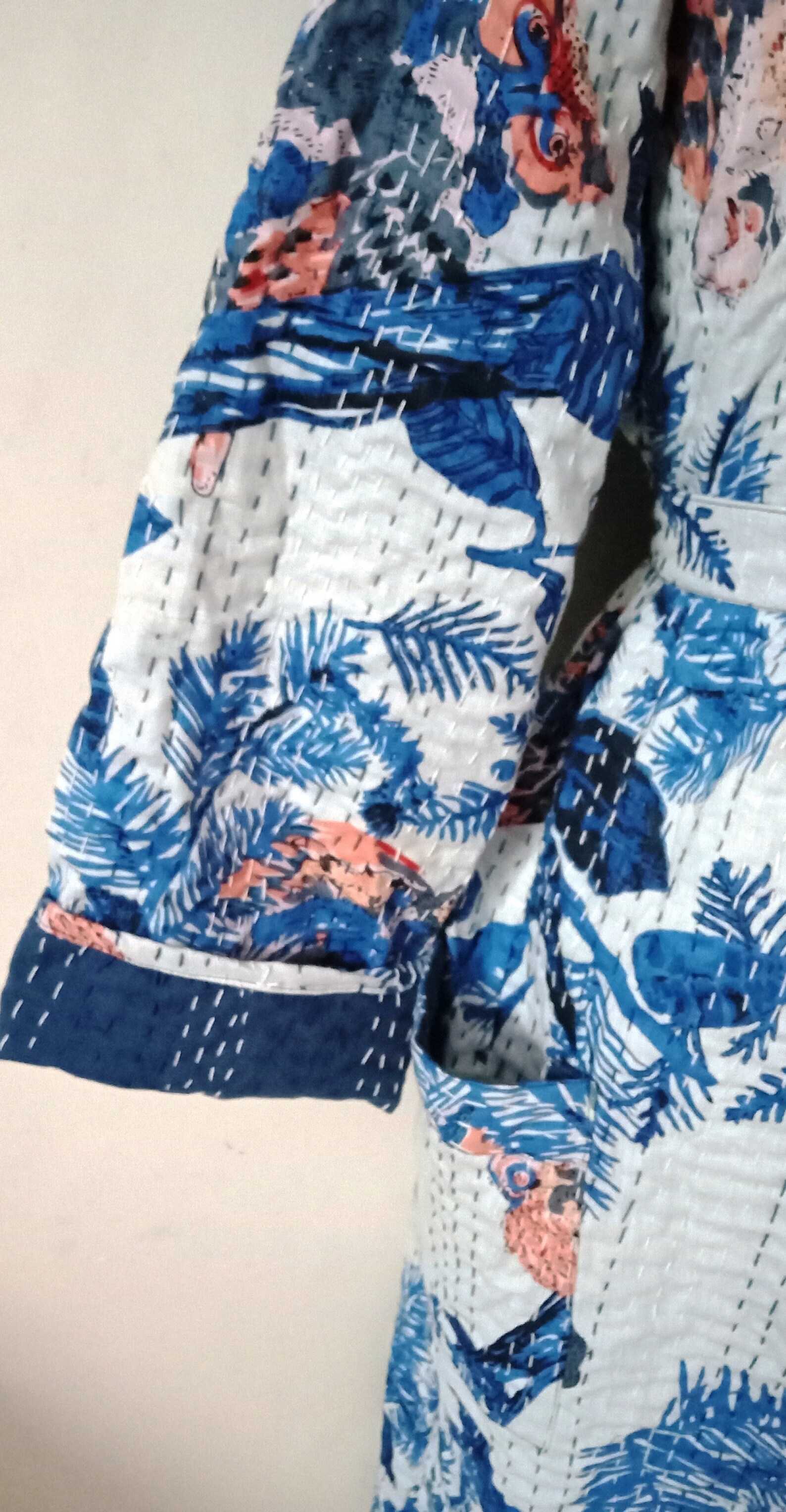 Handmade Kantha Coat Kantha Quilted Jacket Owl Print Kantha | Etsy