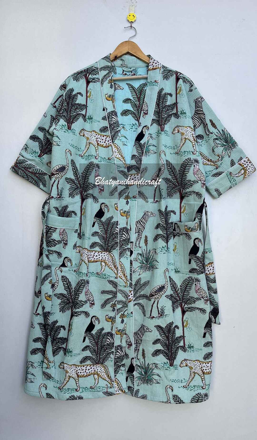 Waffle Kimono Robe, Unisex Spa Robe, Cotton Bath Robe, Indian Kimono ...