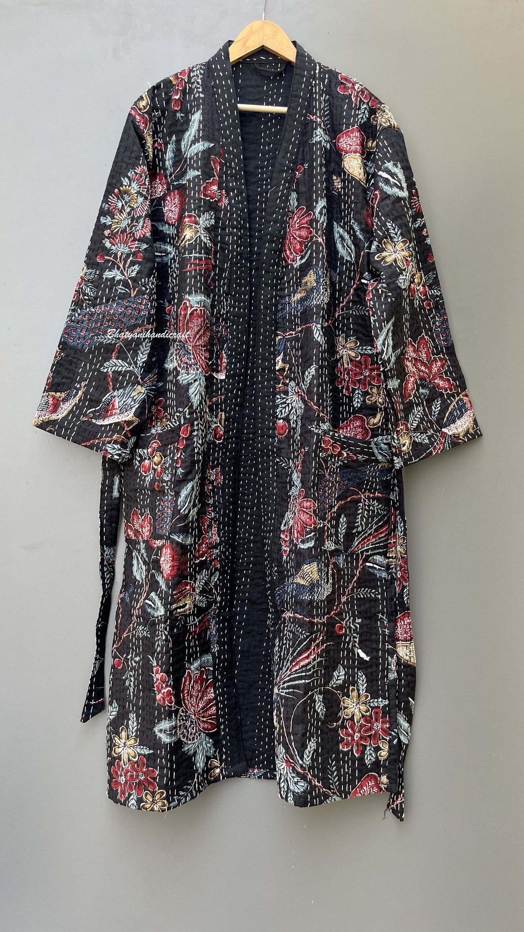 Handmade Kantha Jacket, Kantha Quilted Robe, Vintage Kantha Jacket ...