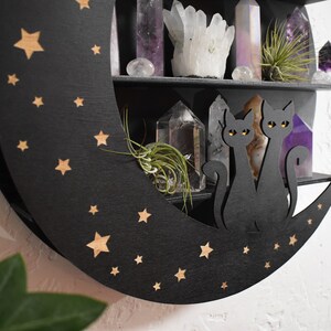 Cat Couple on Moon Crystal Shelf - Etsy