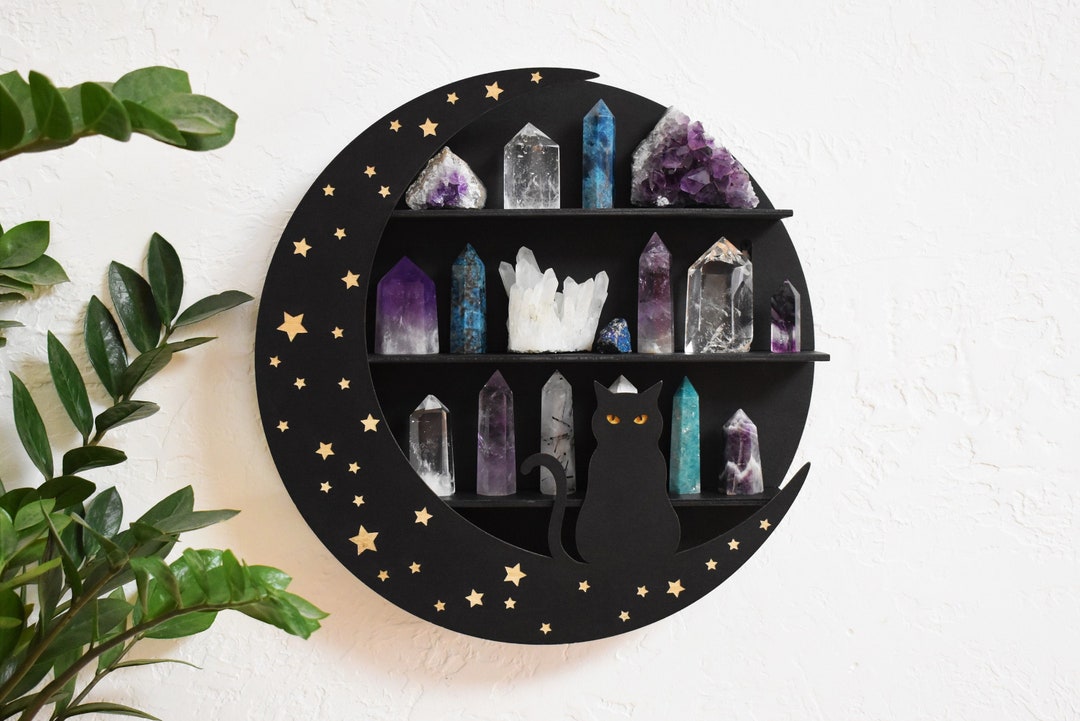 Cat on Moon Crystal Shelf - Etsy Canada