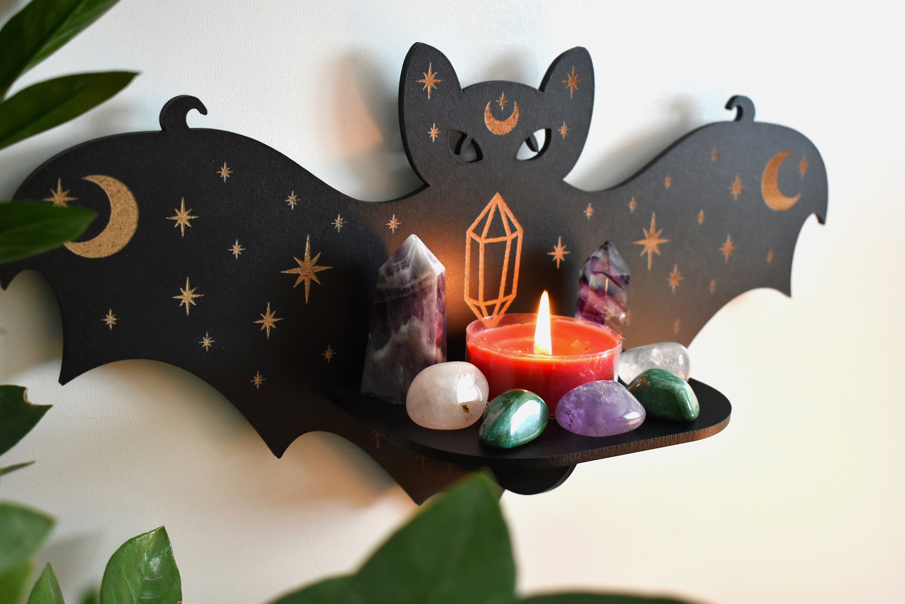Celestial Bat Crystal Altar Shelf - Etsy