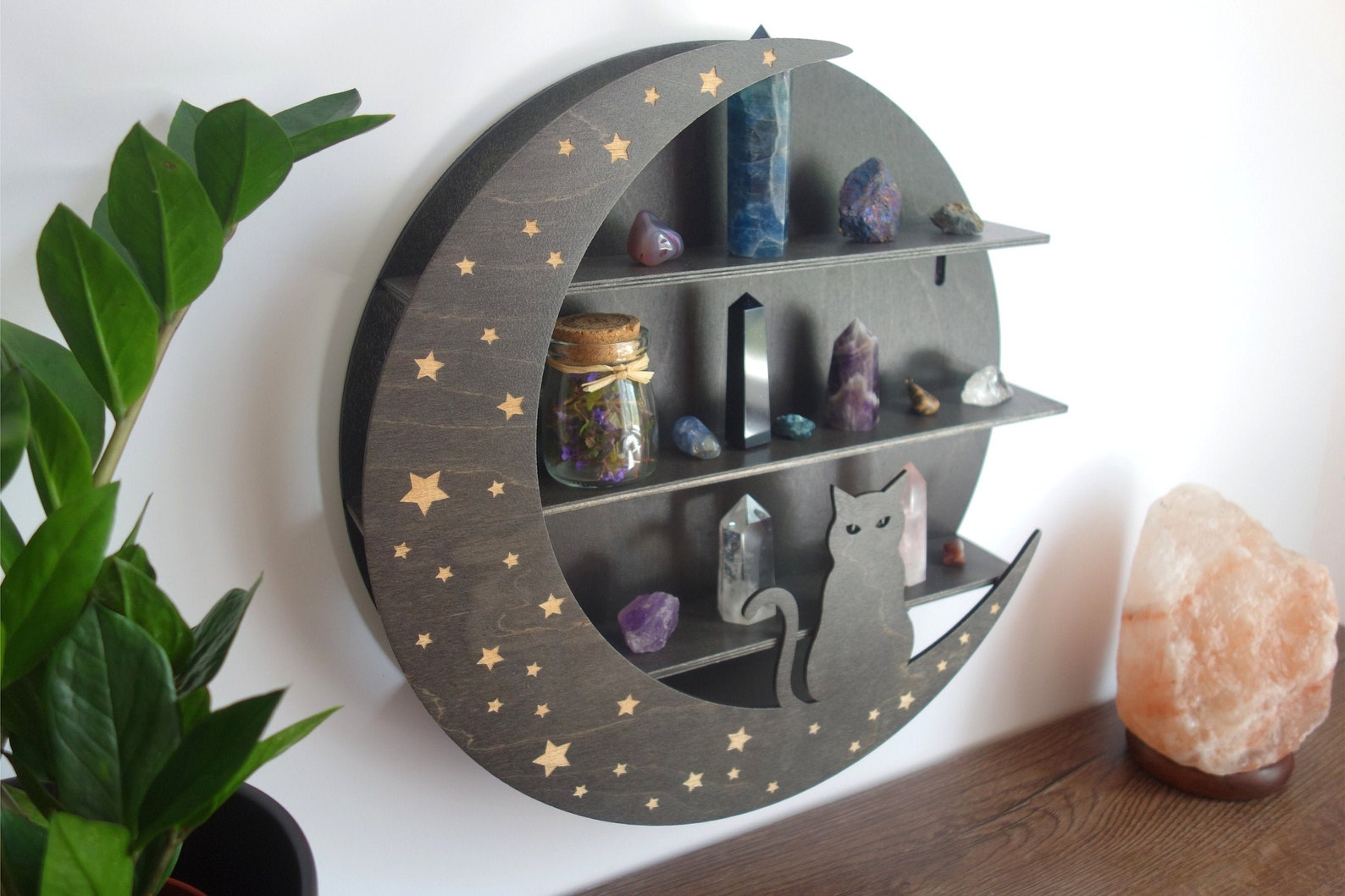 Cat on Moon Crystal Shelf | Etsy Canada
