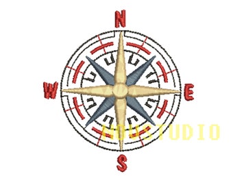 Compass Embroidery | Etsy