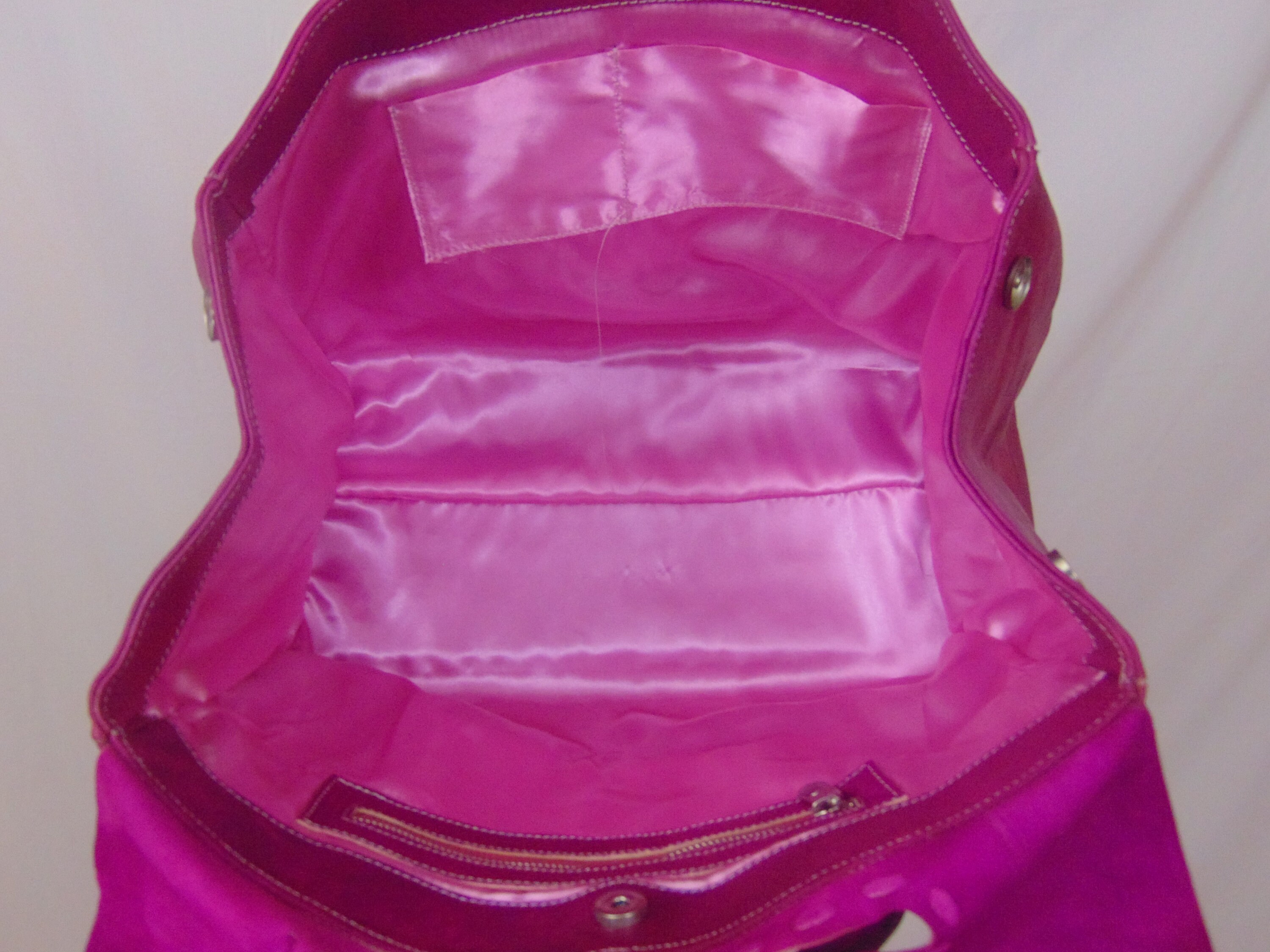 Fuchsia Leather Bag, Natural Fur , Handmade Bag, Leather Shoulder Bag ...