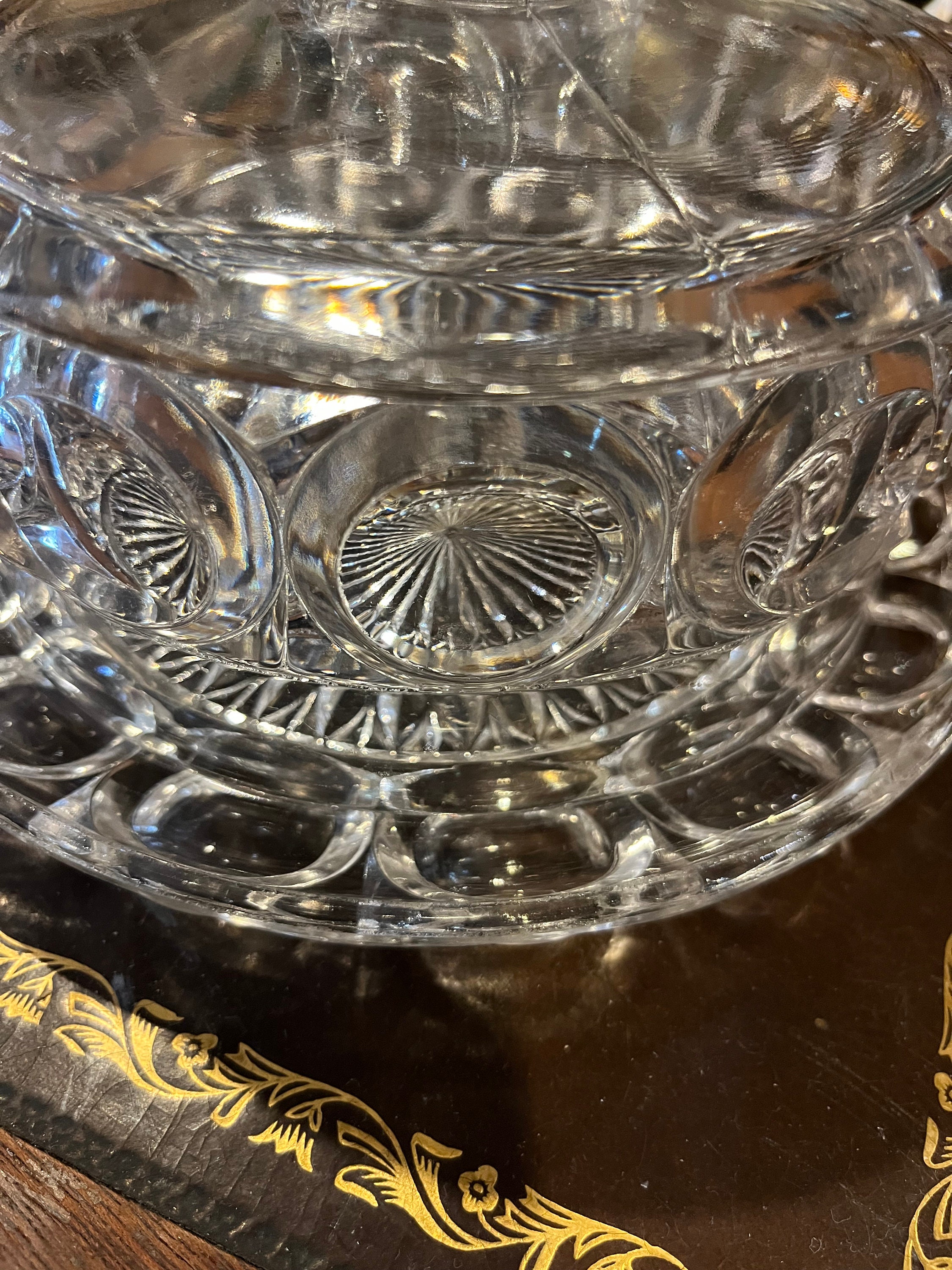 Antique EAPG 1890 Giant Bullseye Findlay Bellaire Round Lid Butter ...