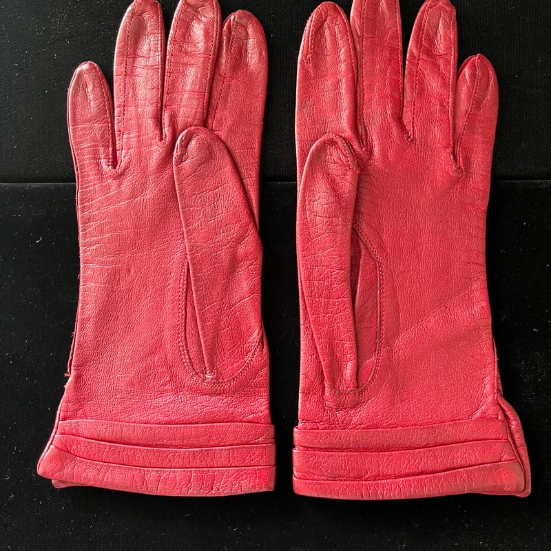 Red Leather Gloves - Etsy