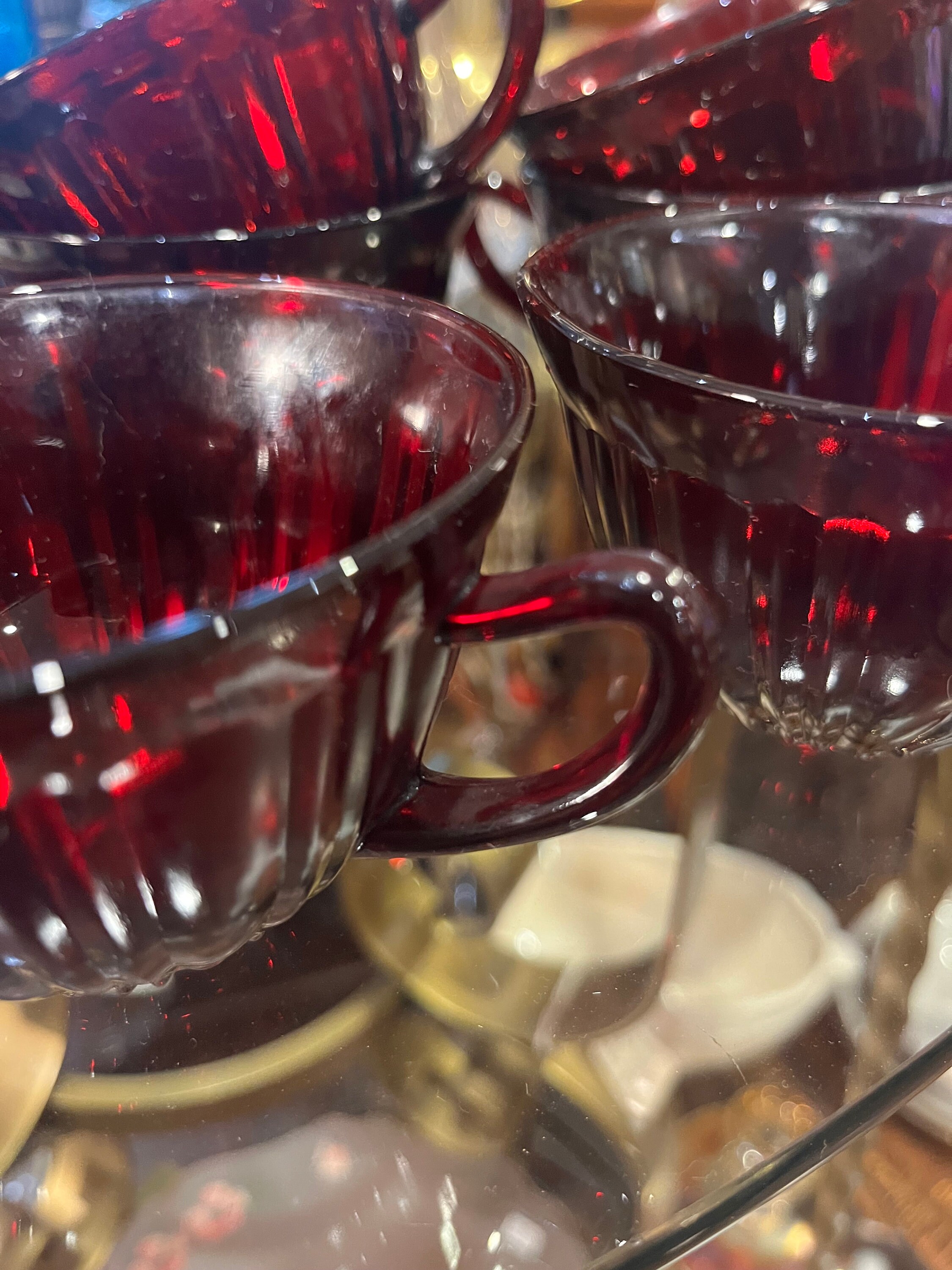 Vintage Anchor Hocking Royal Ruby Red Set of 8 Cups - Etsy