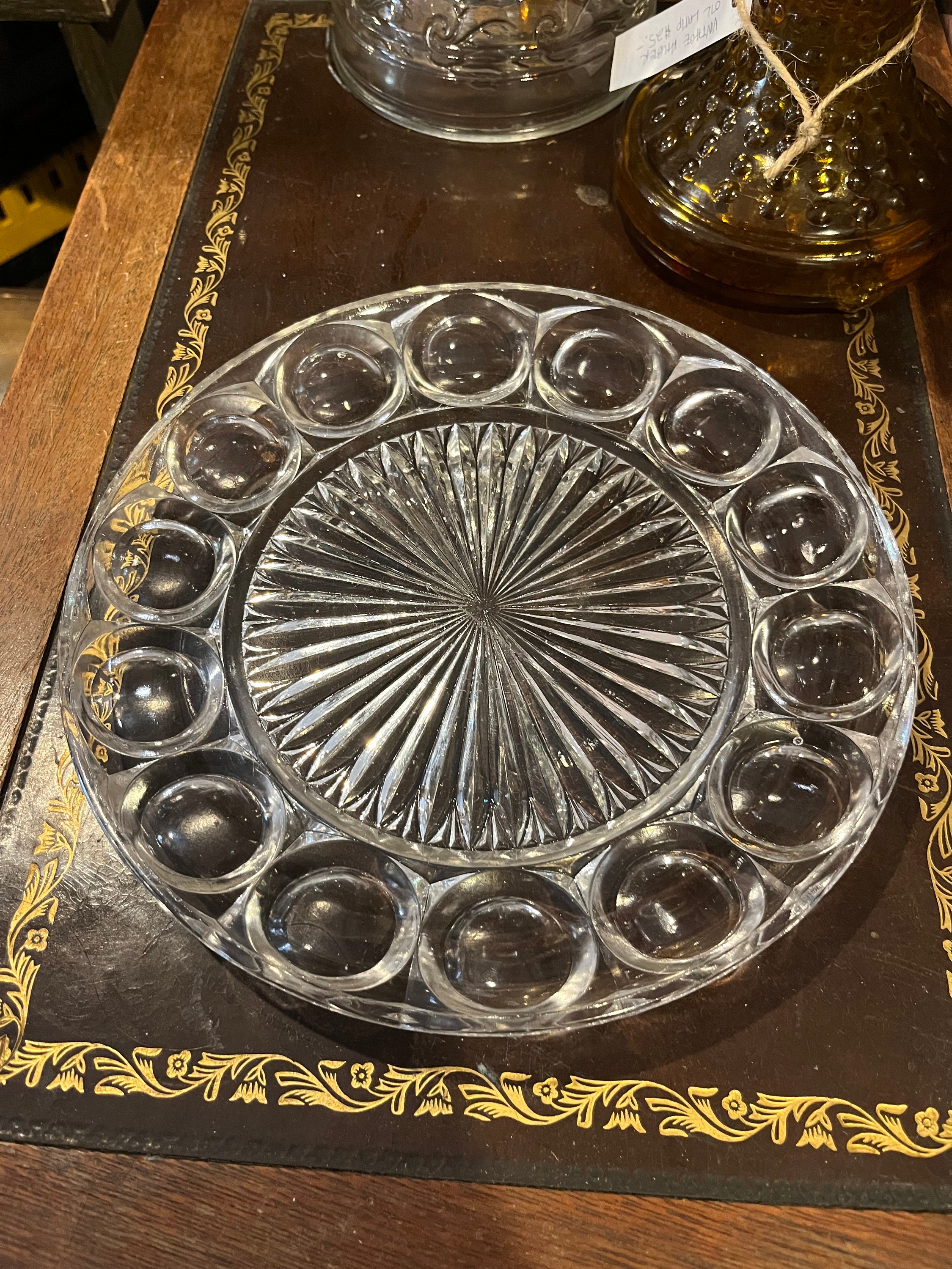 Antique EAPG 1890 Giant Bullseye Findlay Bellaire Round Lid Butter ...