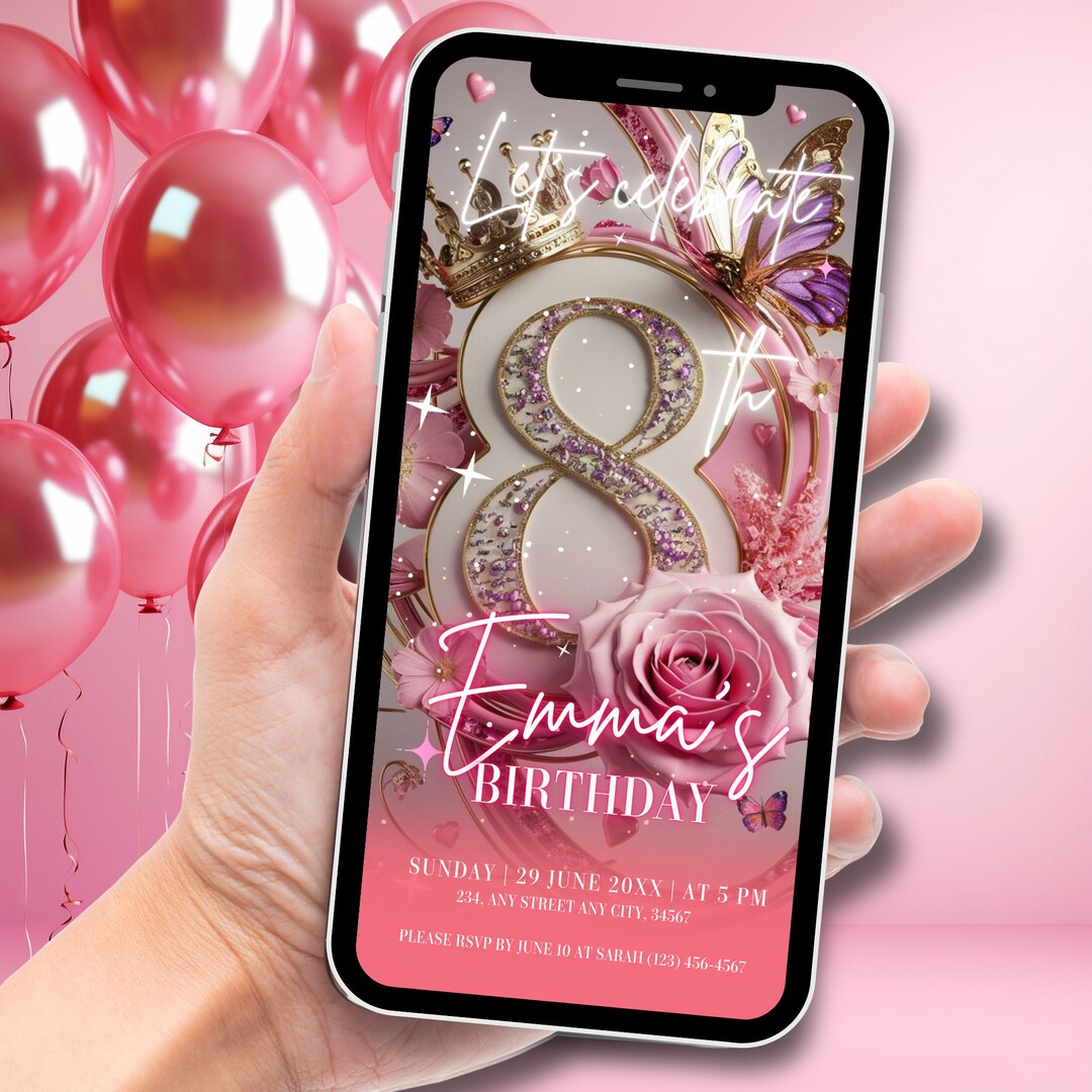 Digital Birthday Invitation, Animated Video Birthday Party Invitation ...