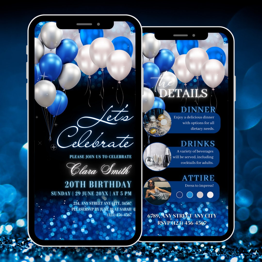 Digital Birthday Invitation, Animated Video Birthday Party Invitation ...