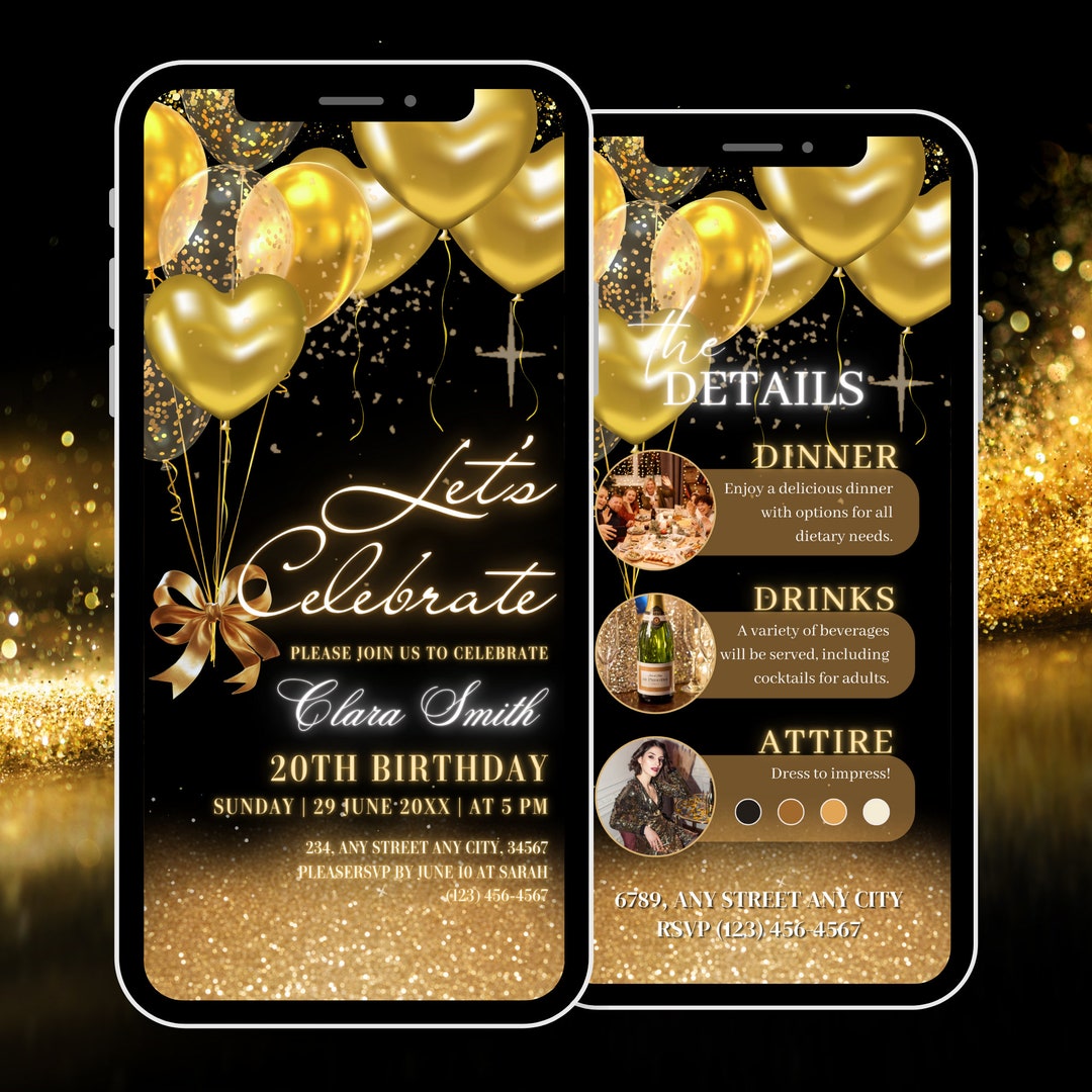 Digital Birthday Invitation, Animated Video Birthday Party Invitation ...