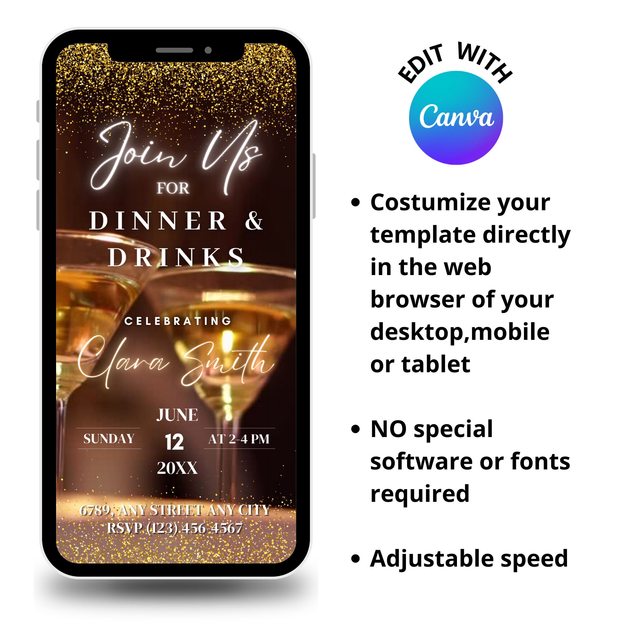 Digital Birthday Invitation, Animated Video Birthday Party Invitation ...