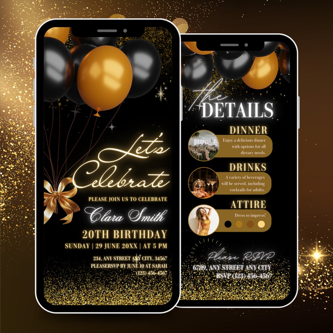 Digital Birthday Invitation, Animated Video Birthday Party Invitation ...