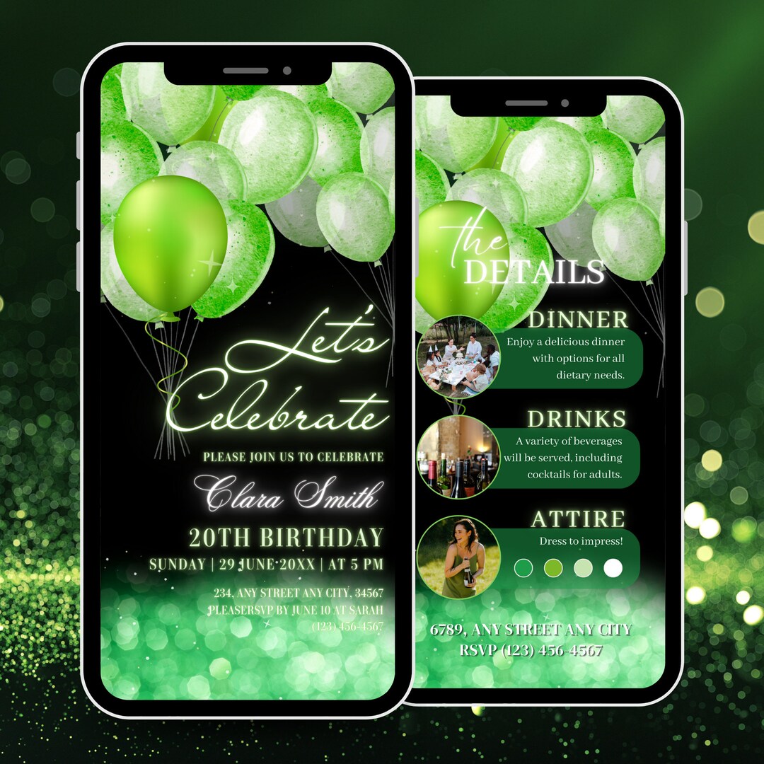 Digital Birthday Invitation, Animated Video Birthday Party Invitation ...