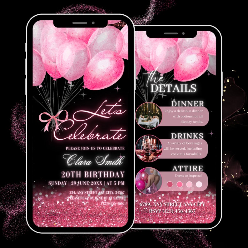 Digital Birthday Invitation, Animated Video Birthday Party Invitation ...