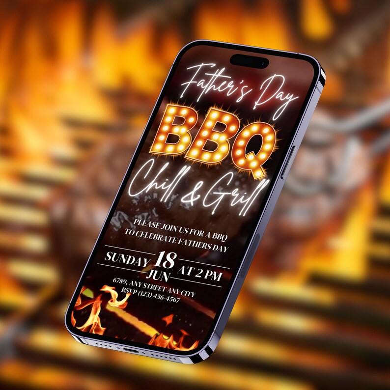 Digital Father’s Day BBQ Invitation, Animated Video FATHER Party ...