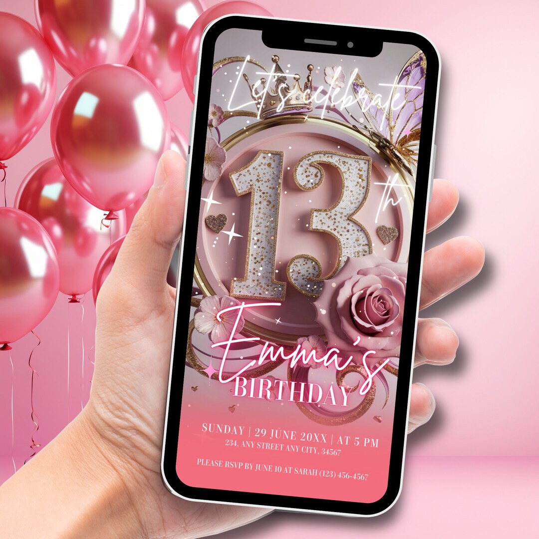 Digital Birthday Invitation, Animated Video Birthday Party Invitation ...