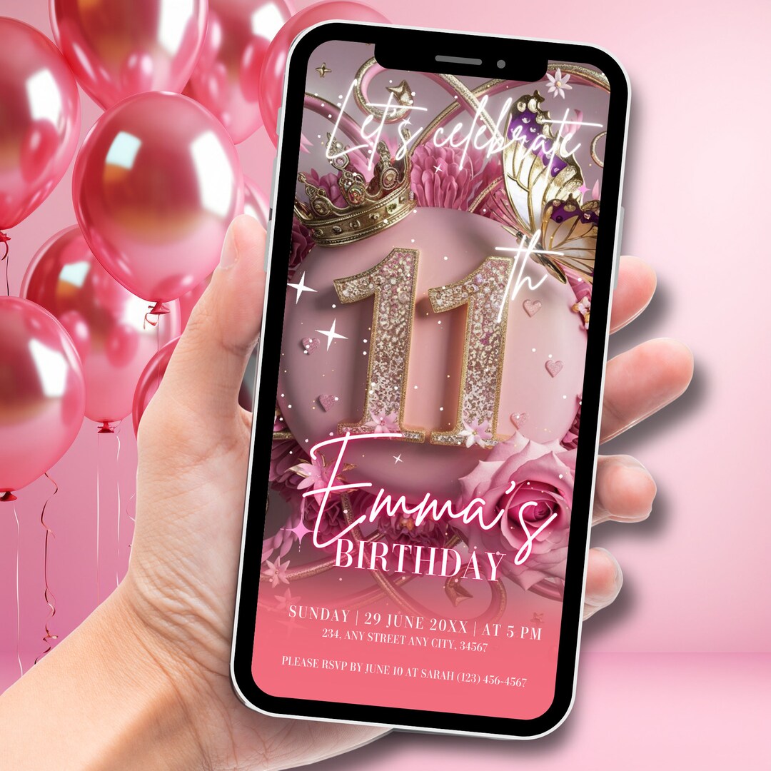 Digital Birthday Invitation, Animated Video Birthday Party Invitation ...